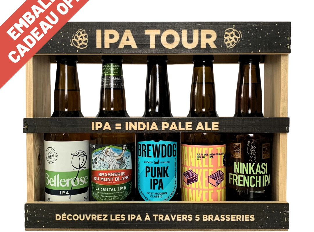 Coffret Bière IPA Tour : 5 IPA incontournables dans un étui en bois 🎁 ...