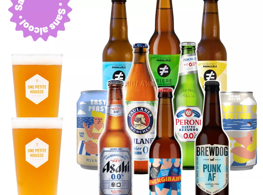 Coffret de bières sans alcool XL : 10 bières + 2 verres | Achat | Une ...